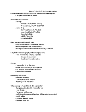 ANTH section 1 - Detailed notes from class - Section 1- Human Origins ...