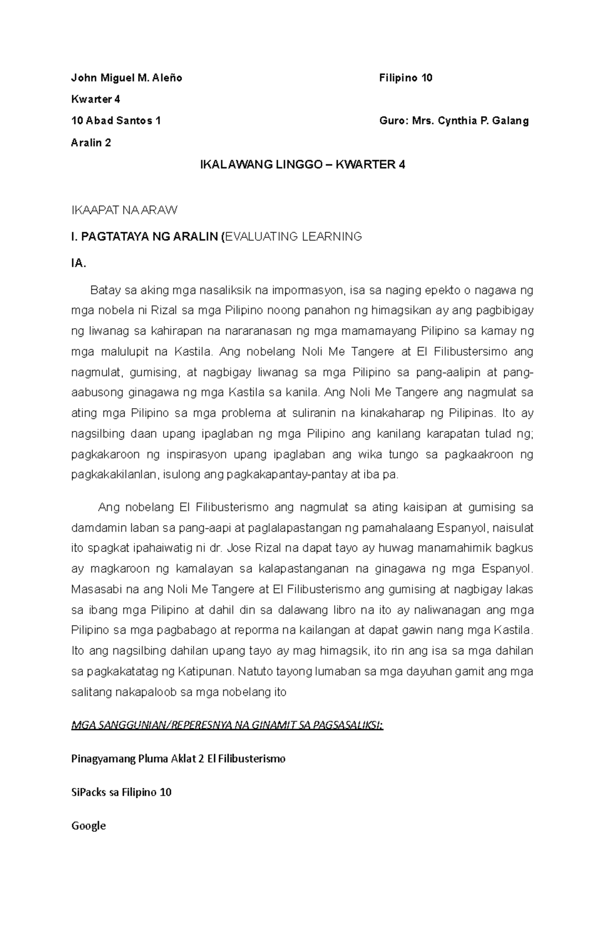 B6- Aleno-JOHN- Miguel-M-Q4 WEEK2 Filipino - John Miguel M. Aleño ...