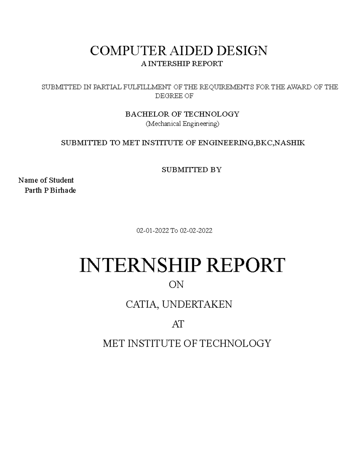 Intership report - web development - COMPUTER AIDED DESIGN A INTERSHIP ...