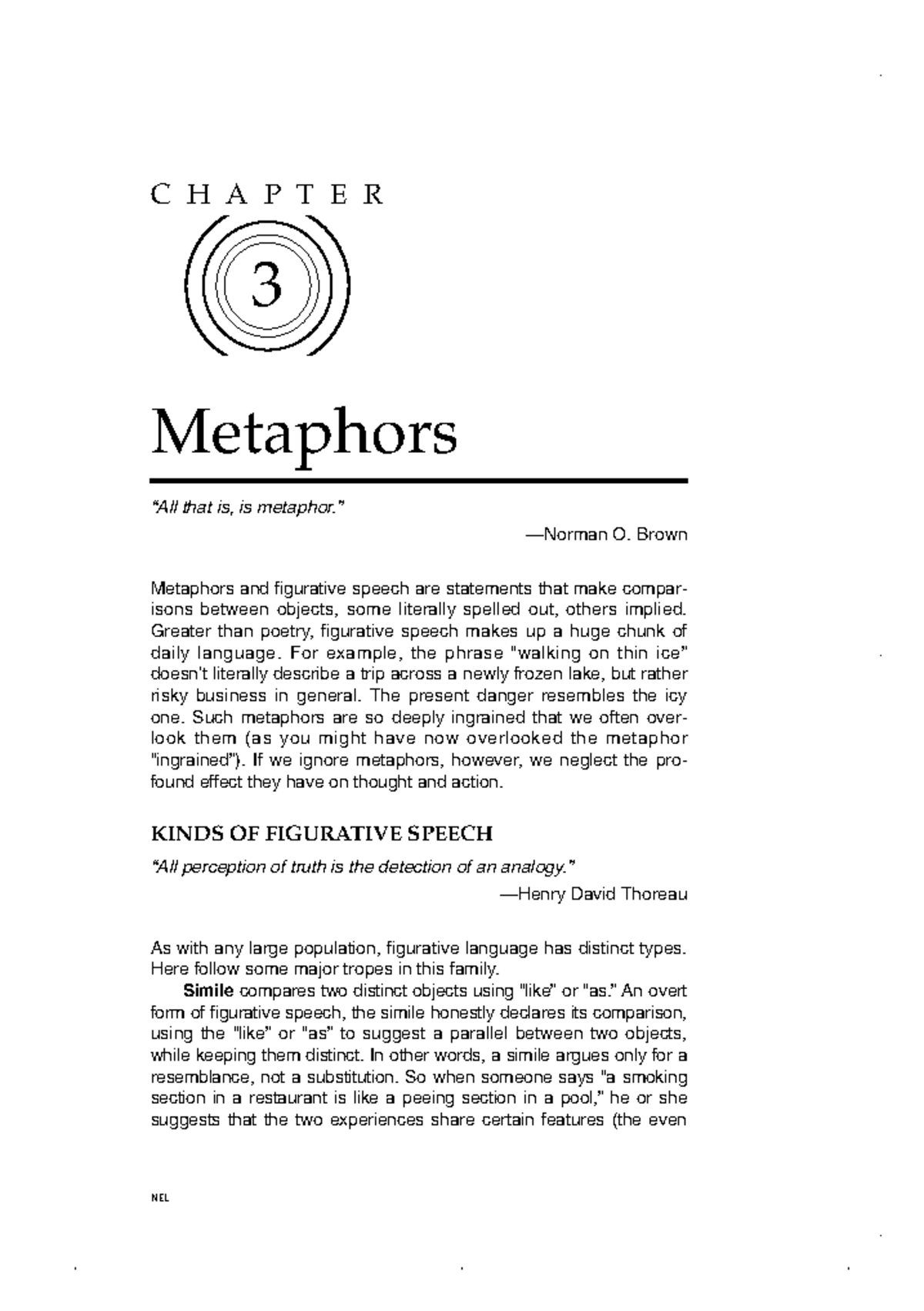 Chapter 3 - Metaphors, and the rest of them - CHAPTER Metaphors “All ...