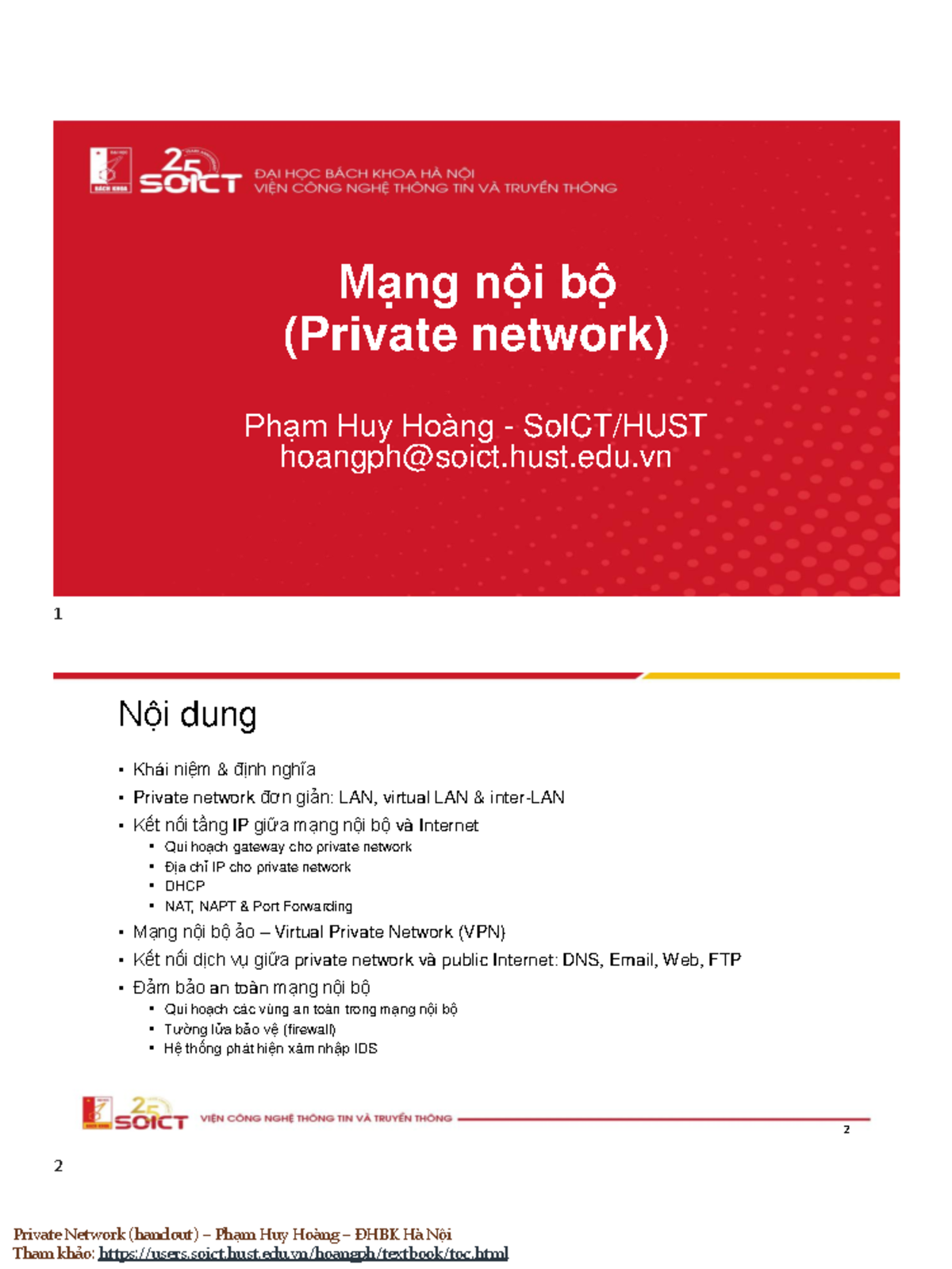 Lec 2 Private Network - Private Network (handout) – Ph¿m Huy Hoàng ...
