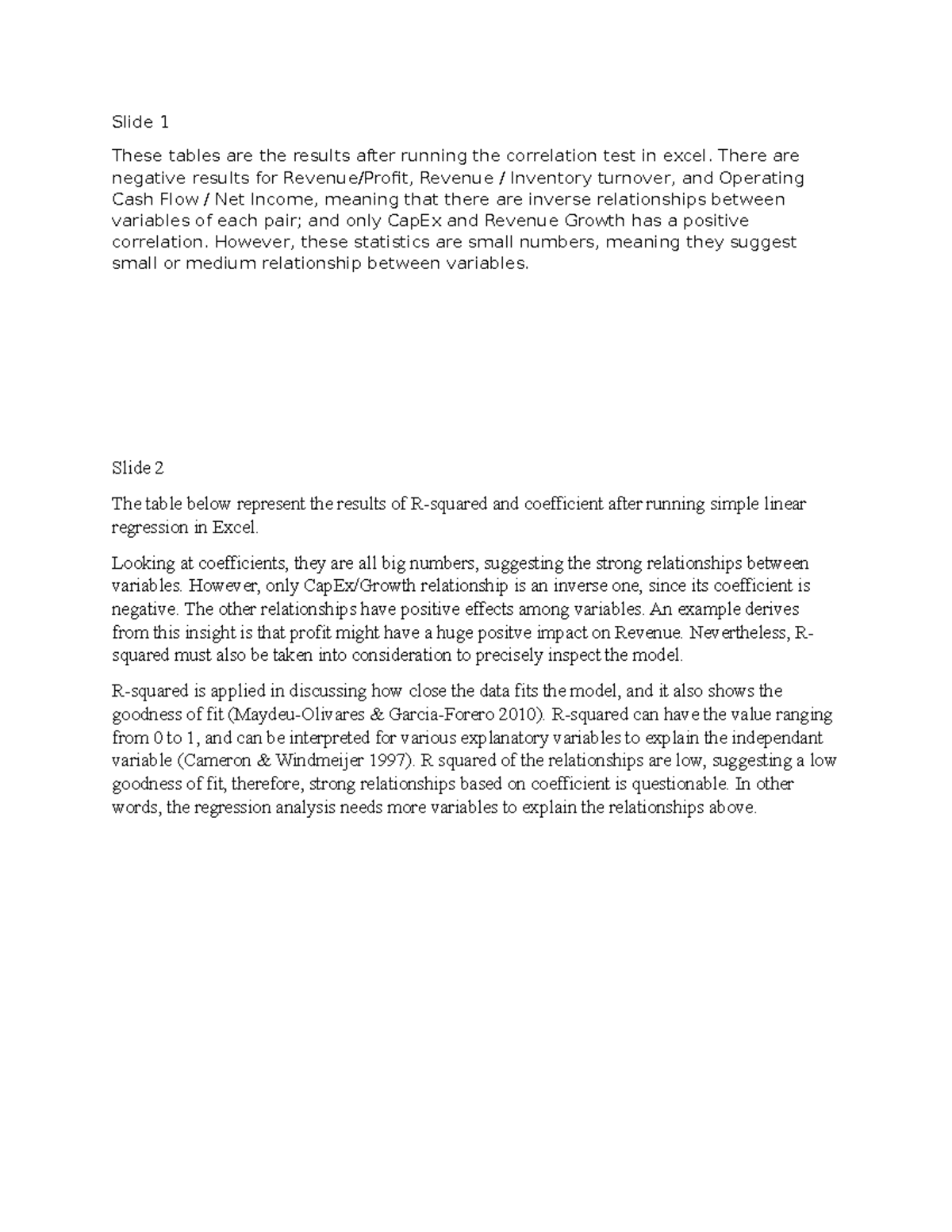 Script - Slide 1 These tables are the results after running the ...