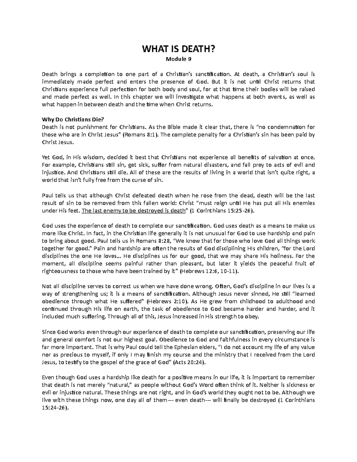 Module 9 - WHAT IS Death - 1ST YEAR - WHAT IS DEATH? Module 9 Death ...