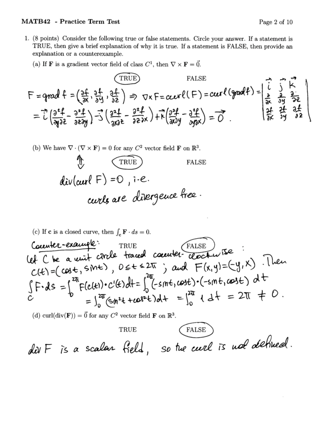 Practice Test 1 Solutions 1 - MATB42 Practice Term Test Page 2 of 10 1 ...