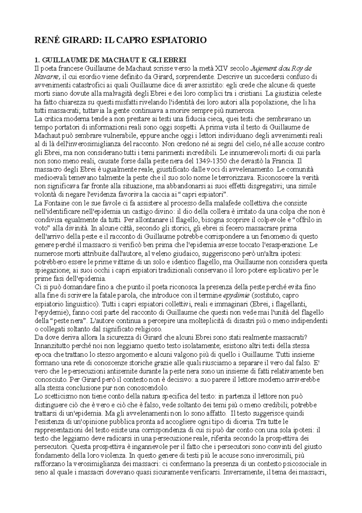 Riassunto del libro "Il capro espiatorio" di Rene Girard - RENÉ GIRARD ...