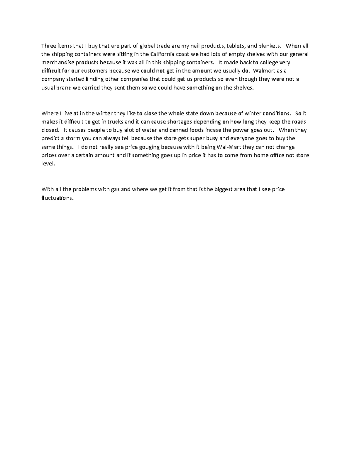 Int-220 1-1 4 - module 1-1 - Three items that I buy that are part of ...