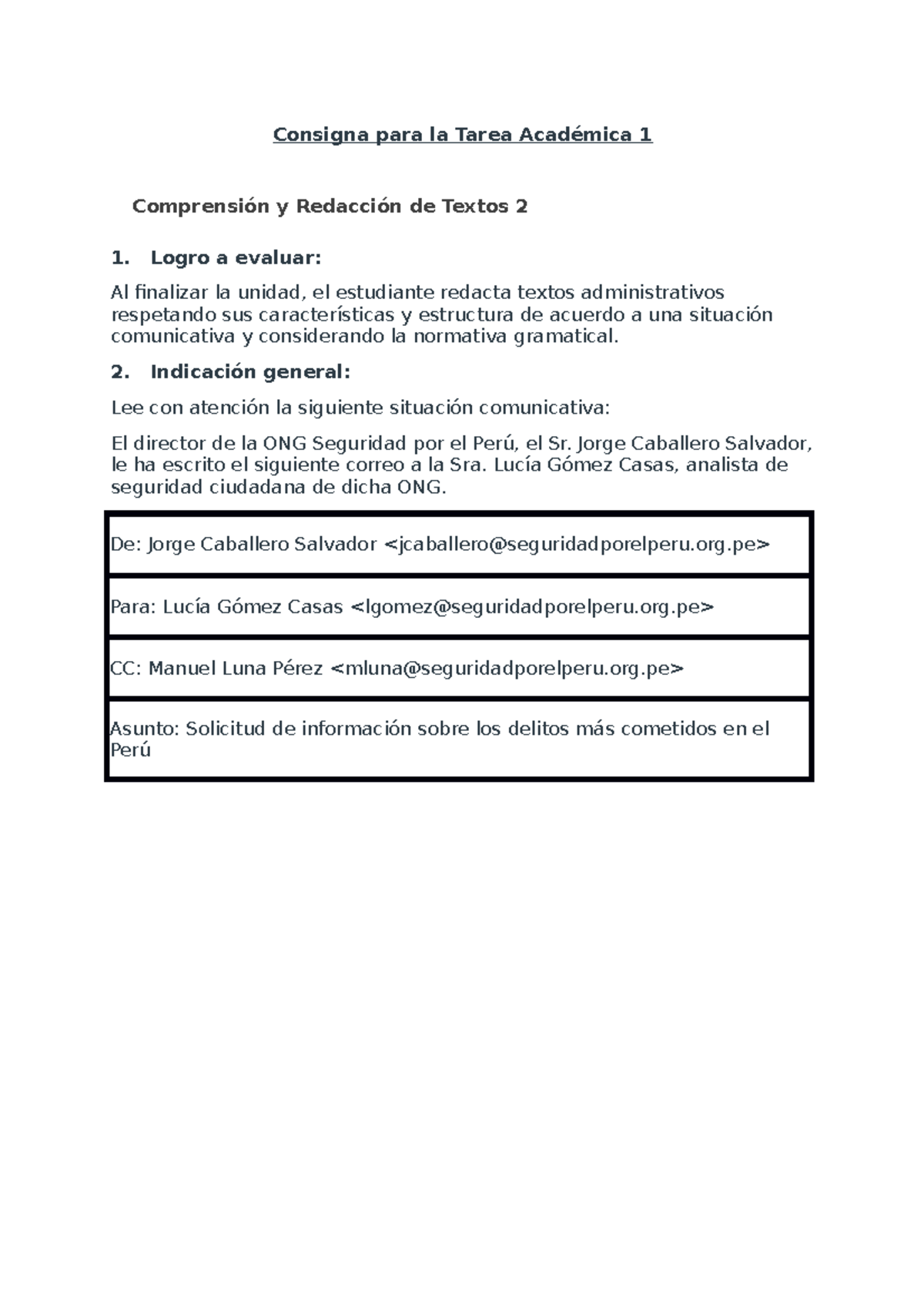 AC-S04 Semana 04 Tema 01 Tarea Tarea Académica 1 - Consigna para la Tarea Académica 1 ...