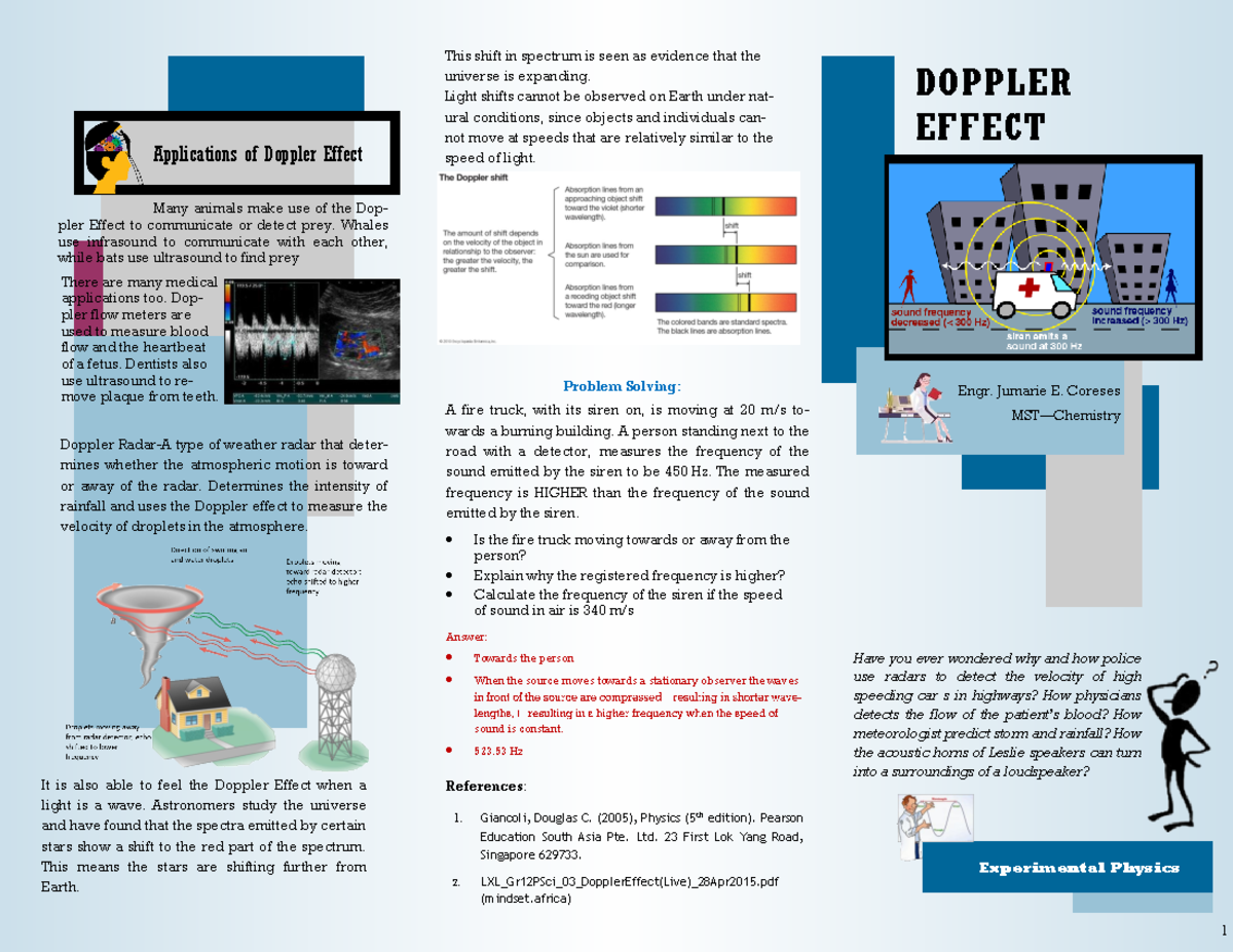 Doppler Effect - Physics for Engineers - 1 Applications of Doppler ...