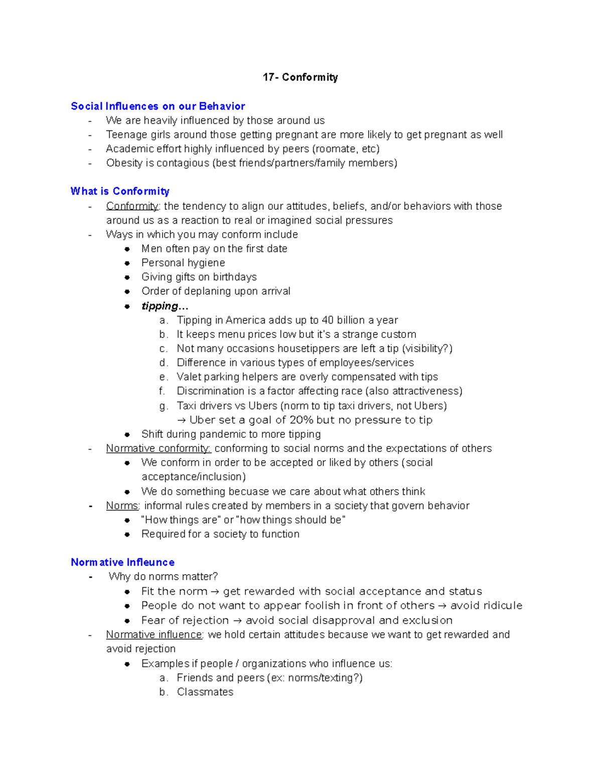 17- Social Infleunces, Conformity - 17- Conformity Social Influences on ...