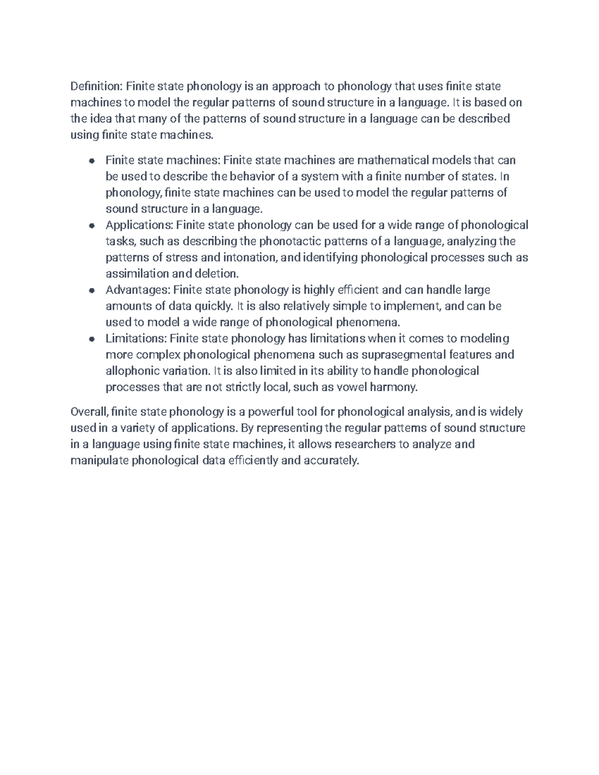 Finite State Phonology - It is based on the idea that many of the ...