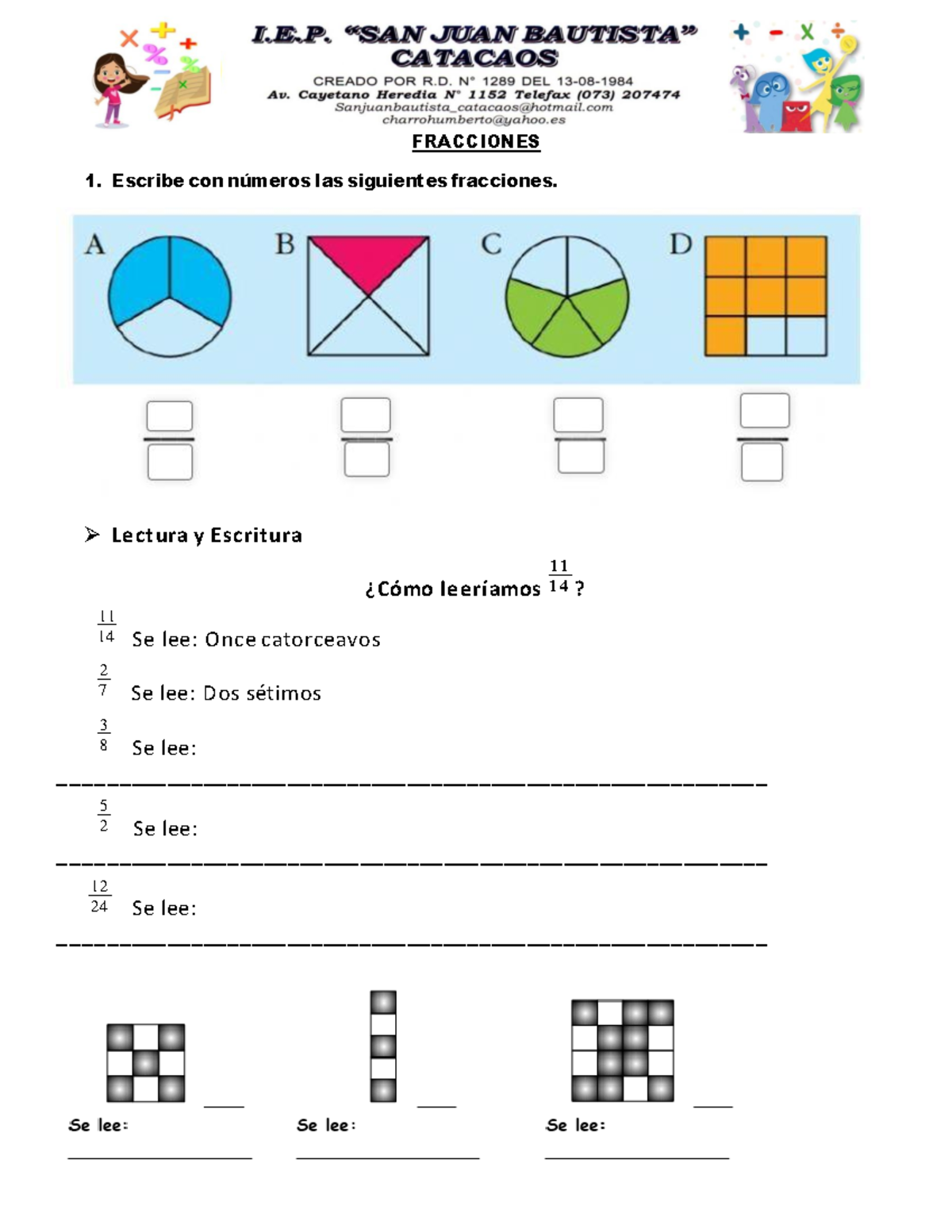 5to Fracción, Representación Lectura Y Escritura - Matemática Básica ...