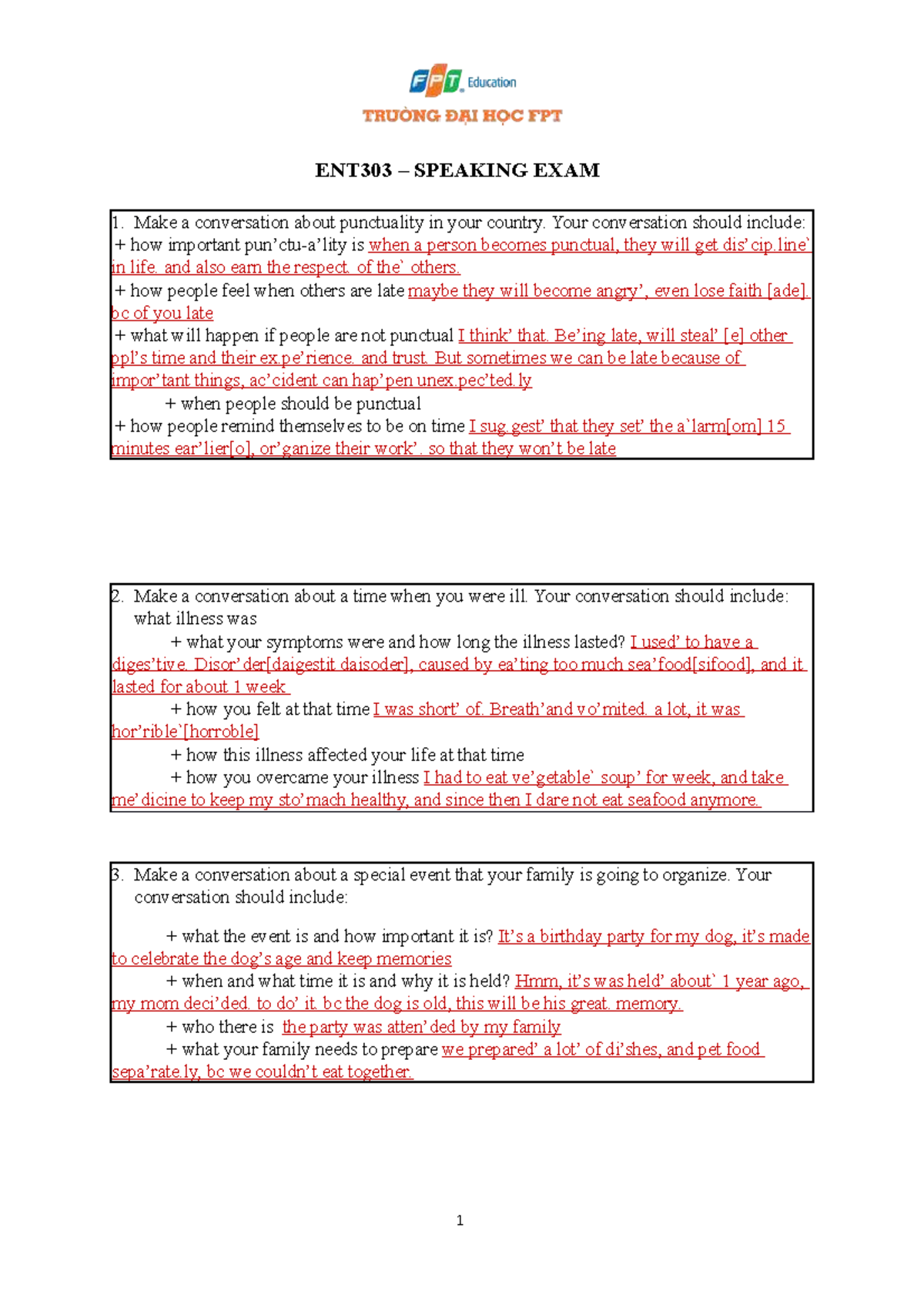 ENT303 SP23 H1 FE Speaking exam Students 1 - Computer Architecture ...