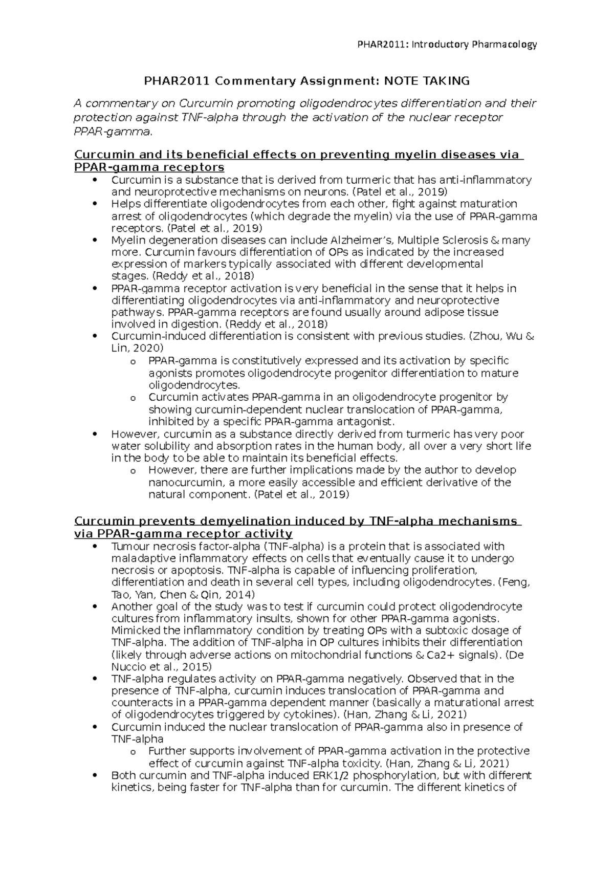 PHAR2011 Commentary Assignment - PHAR2011: Introductory Pharmacology ...