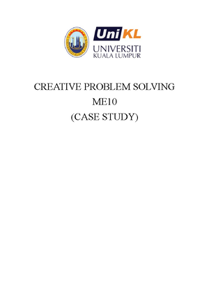 Assignment Creative Problem Solving - UNIVERSITY KUALA LUMPUR BUSINESS ...
