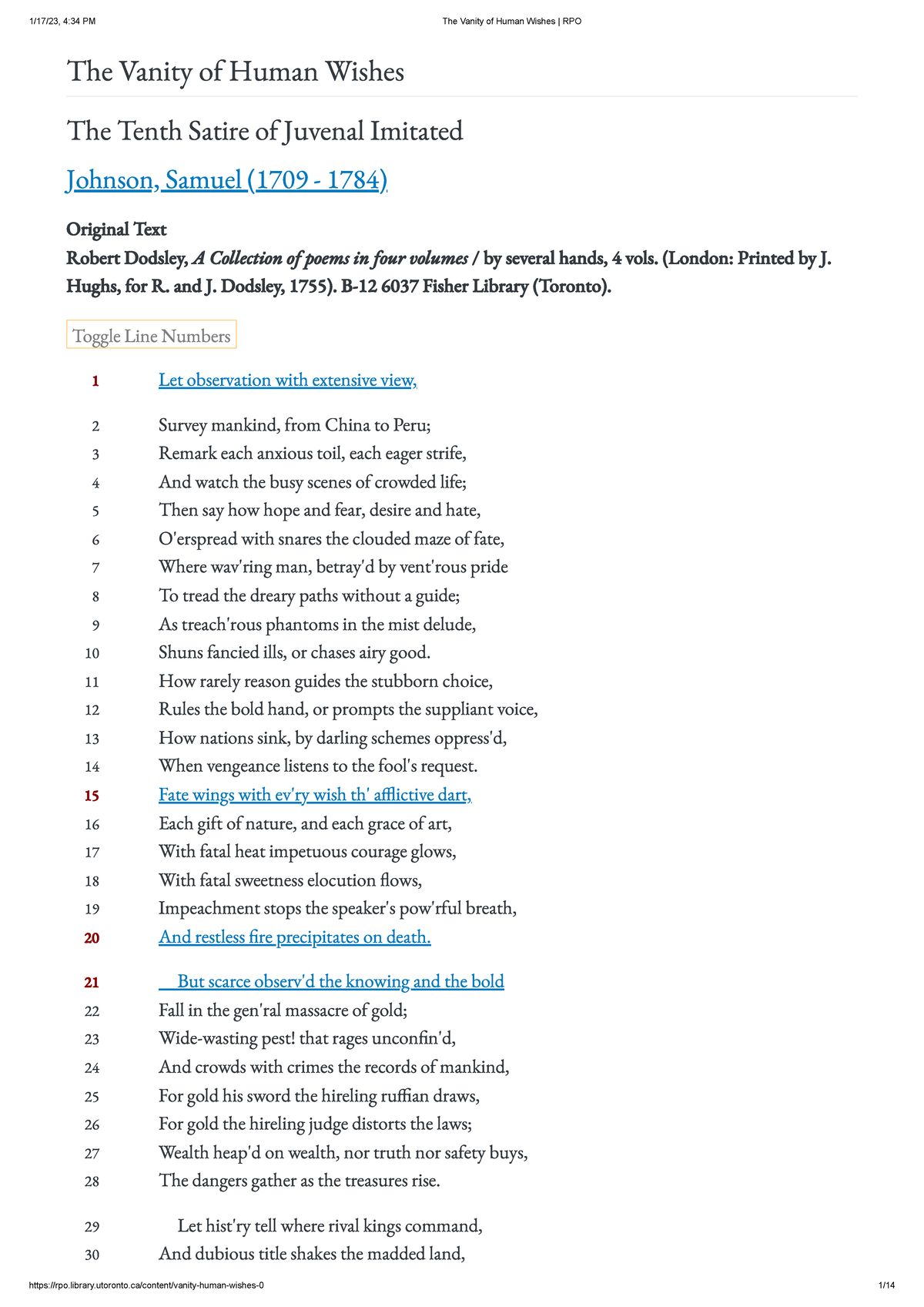 The Vanity of Human Wishes RPO - The Vanity of Human Wishes The Tenth ...