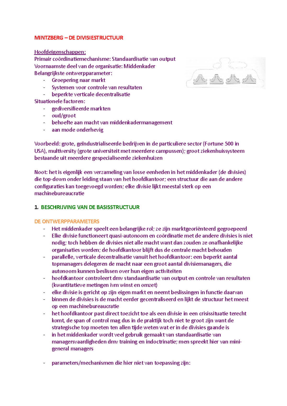 Mintzberg - conf 4 - divisiestructuur - MINTZBERG – DE DIVISIESTRUCTUUR ...
