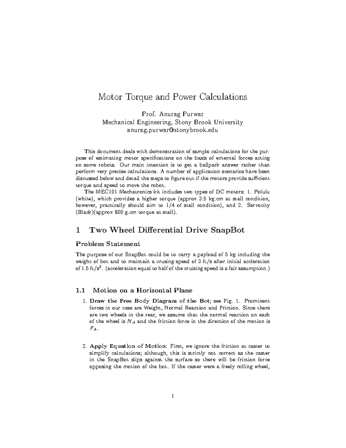 Lecture 19 Motor Torque and Power Calculations - Motor Torque and Power ...