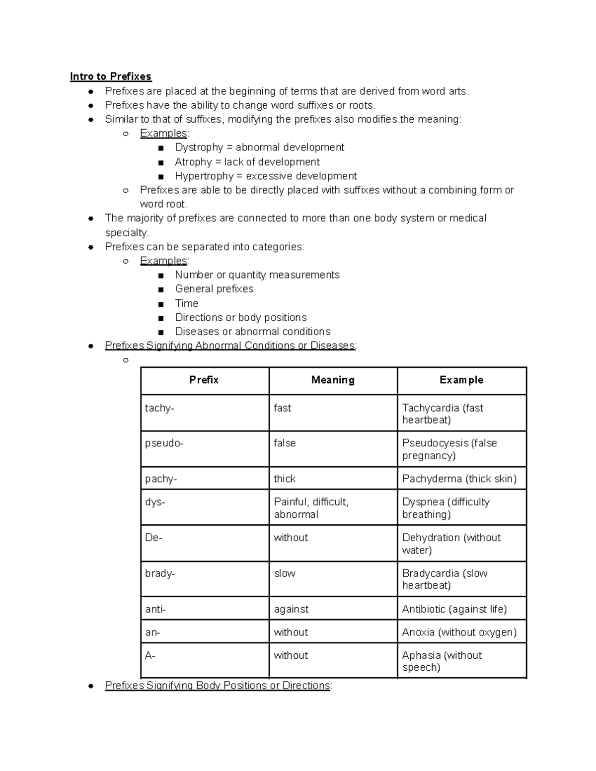 Ch 3 Guided Lecture Notes - Intro to Prefixes Prefixes are placed at ...