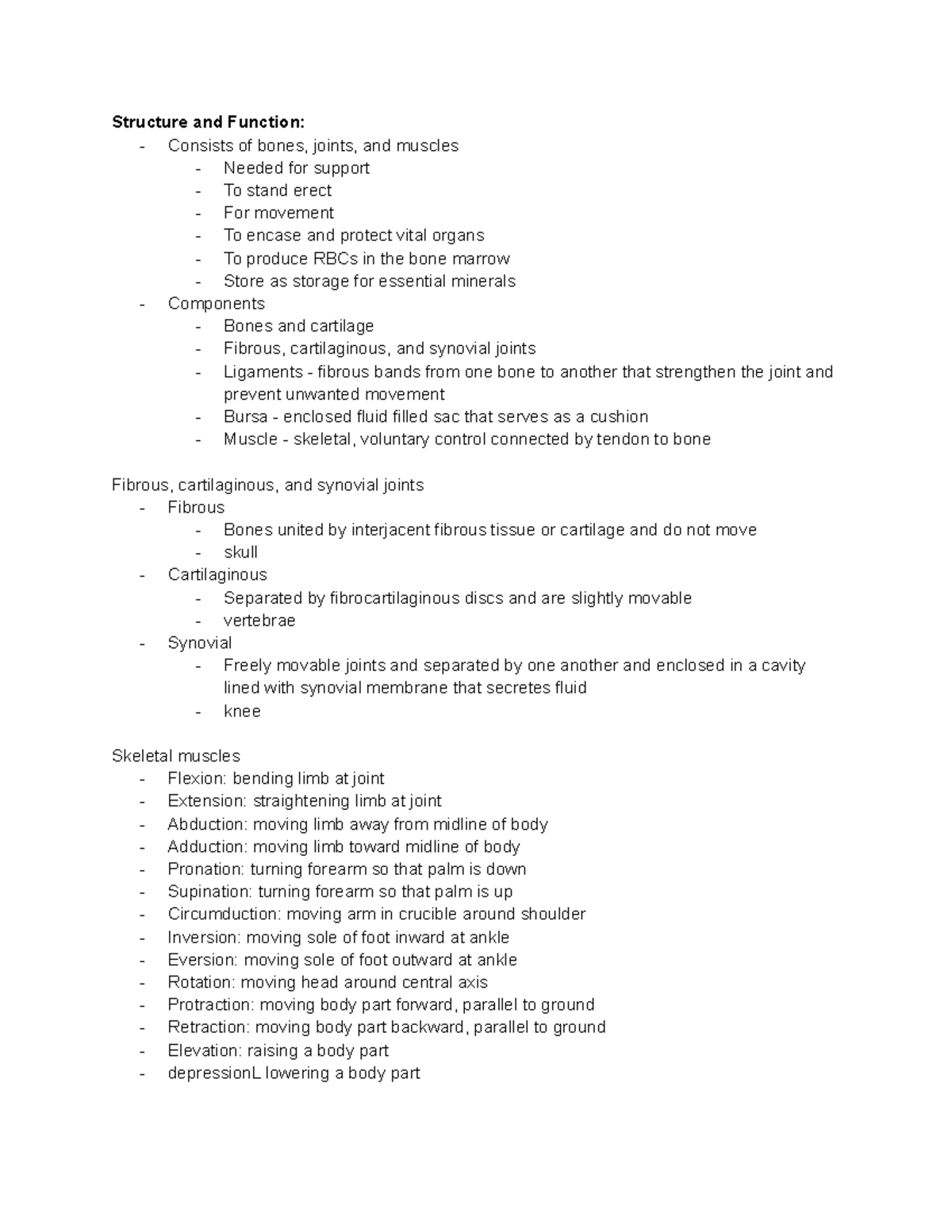 Musculoskeletal - Health assessment - Structure and Function ...
