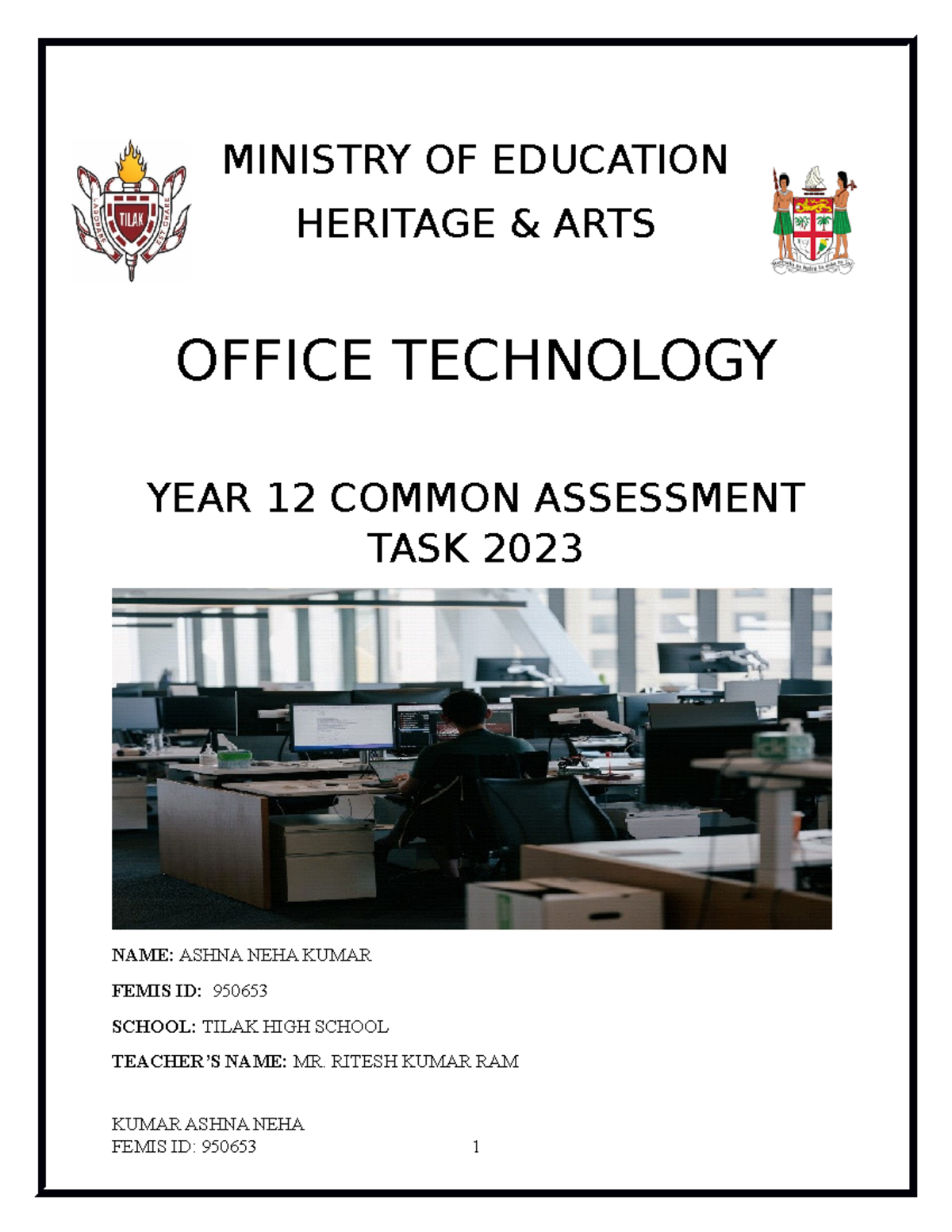 Ashna NEHA Kumar - 950653 - MINISTRY OF EDUCATION HERITAGE & ARTS ...