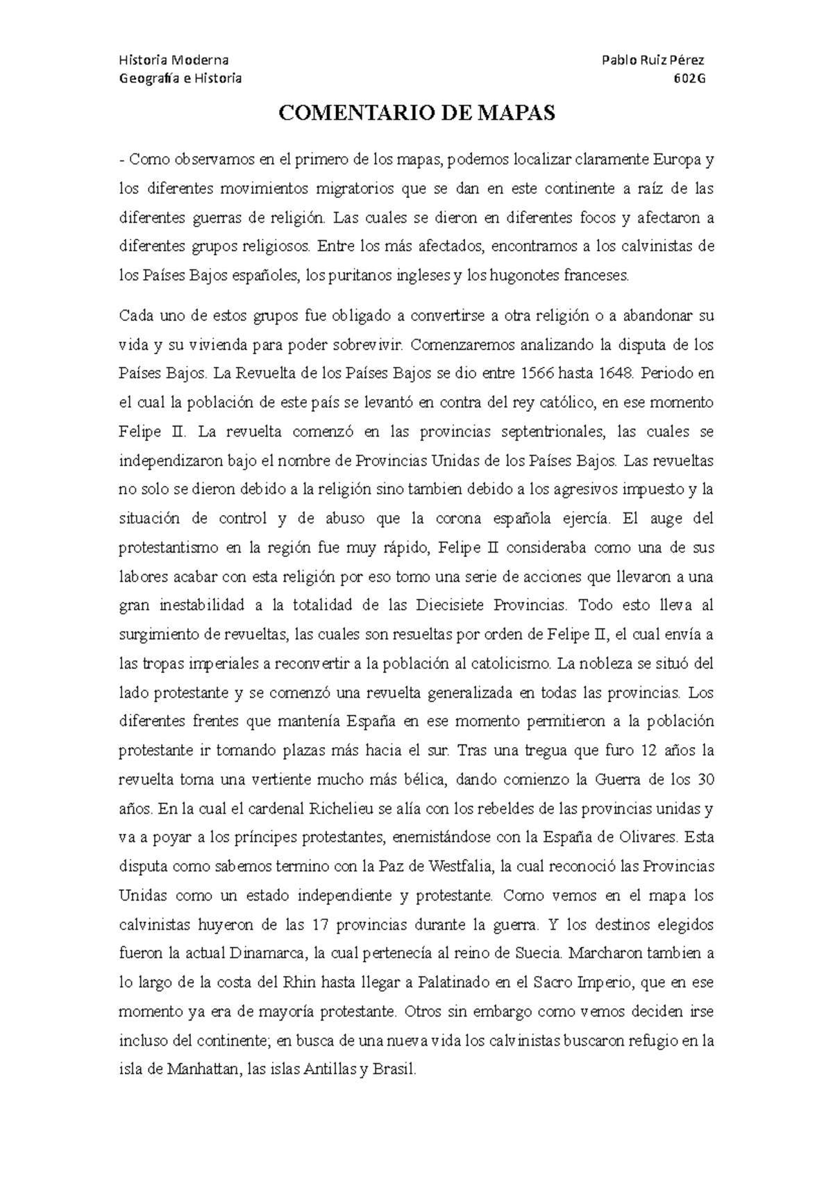 Comentario mapas - Geografía e Historia 602G COMENTARIO DE MAPAS Como observamos en el primero ...