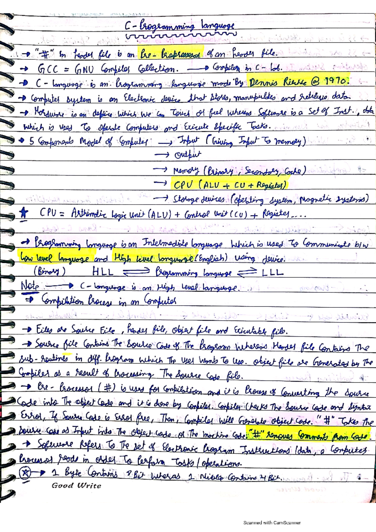 Complete C-Prog(Sem 1) - btech - Studocu