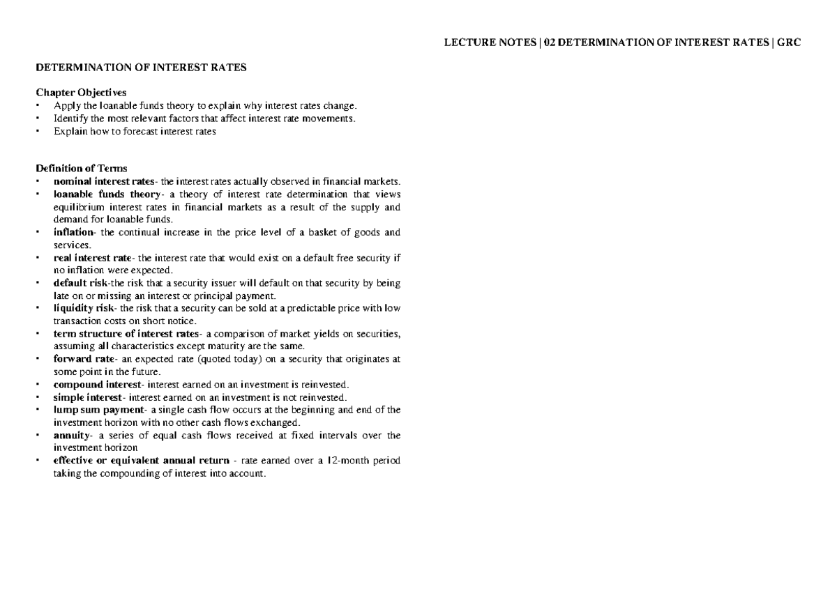 2 Determination of Interest Rates - Warning: TT: undefined function: 32 ...