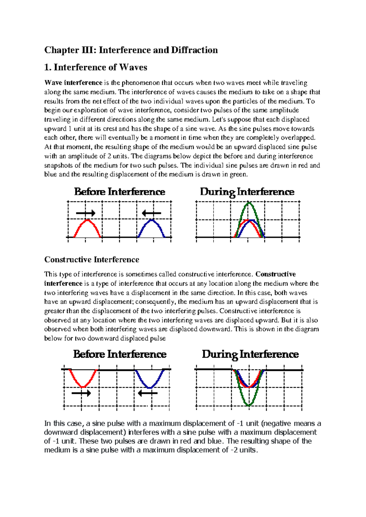 Chapter-3-Waves-and-Optics - Chapter III: Interference and Diffraction ...