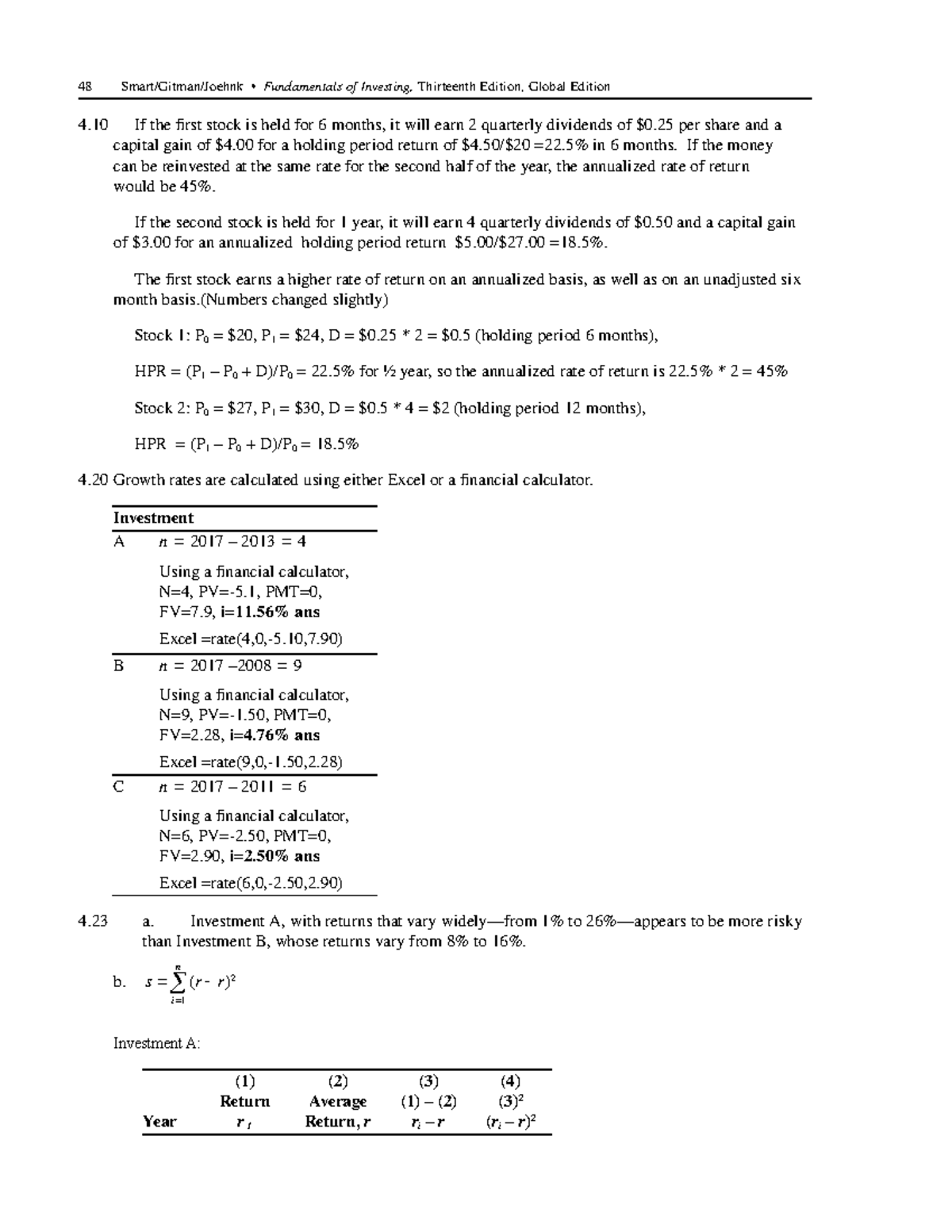 Chapter 4 Tutorial Solutions - 48 Smart/Gitman/Joehnk • Fundamentals of ...