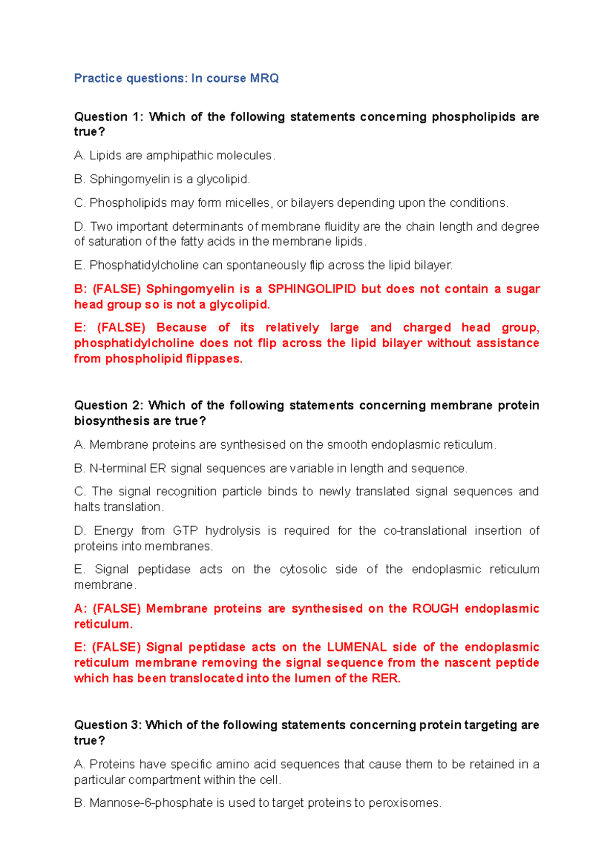 Alles zusammen corrected practice question - Practice questions: In ...