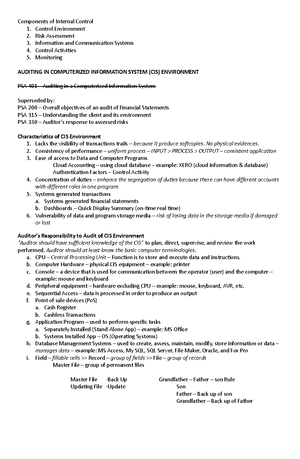 IT Audit with Analytics - Workbook - EXERCISE WORKBOOK FOR STUDENTS ...