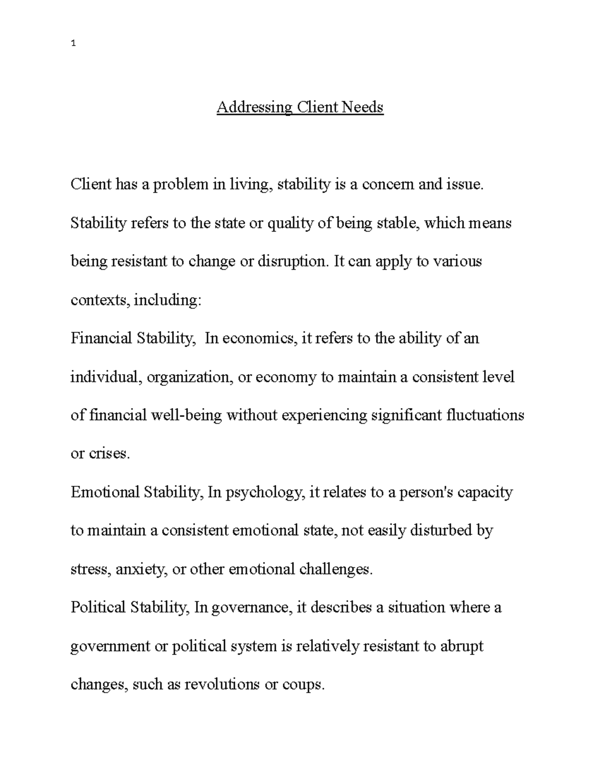 Unit 6 human resources paper problem living copy - Addressing Client ...