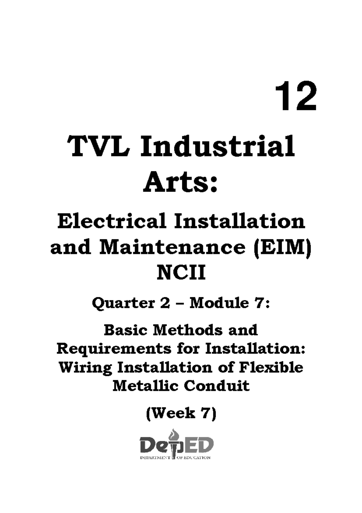 7 Q2 EIM 12 - Senior High School Subject - 12 TVL Industrial Arts ...