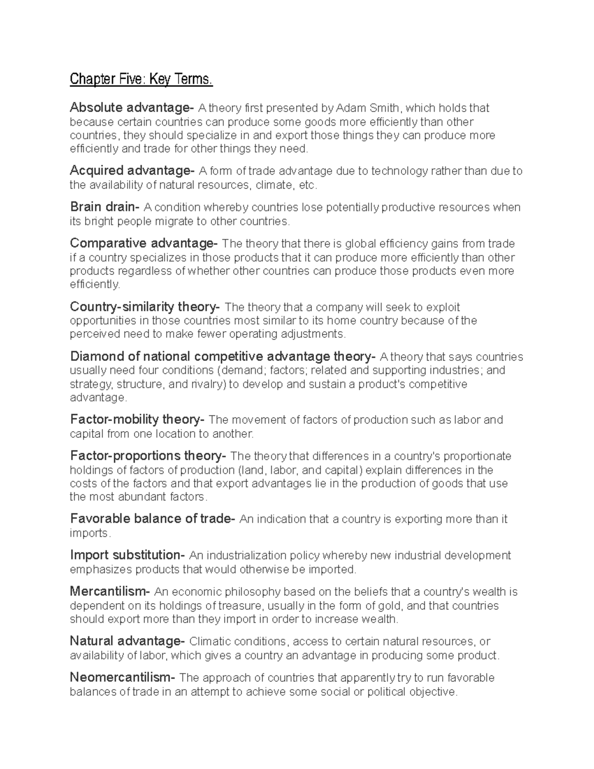 Ch.5 Keyterms - Glossary definition. - Chapter Five: Key Terms Absolute ...