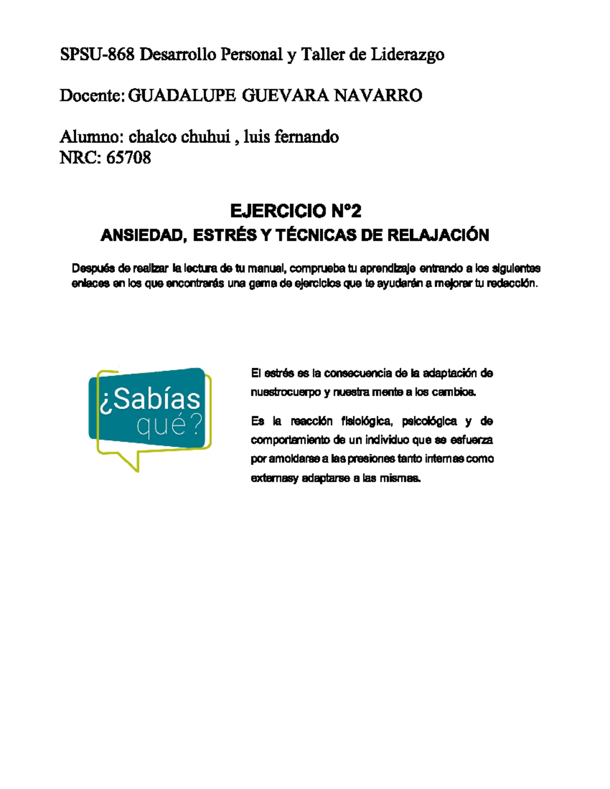 Ejercicio U002 LUIS F - compruebalo - Matemática General - Studocu