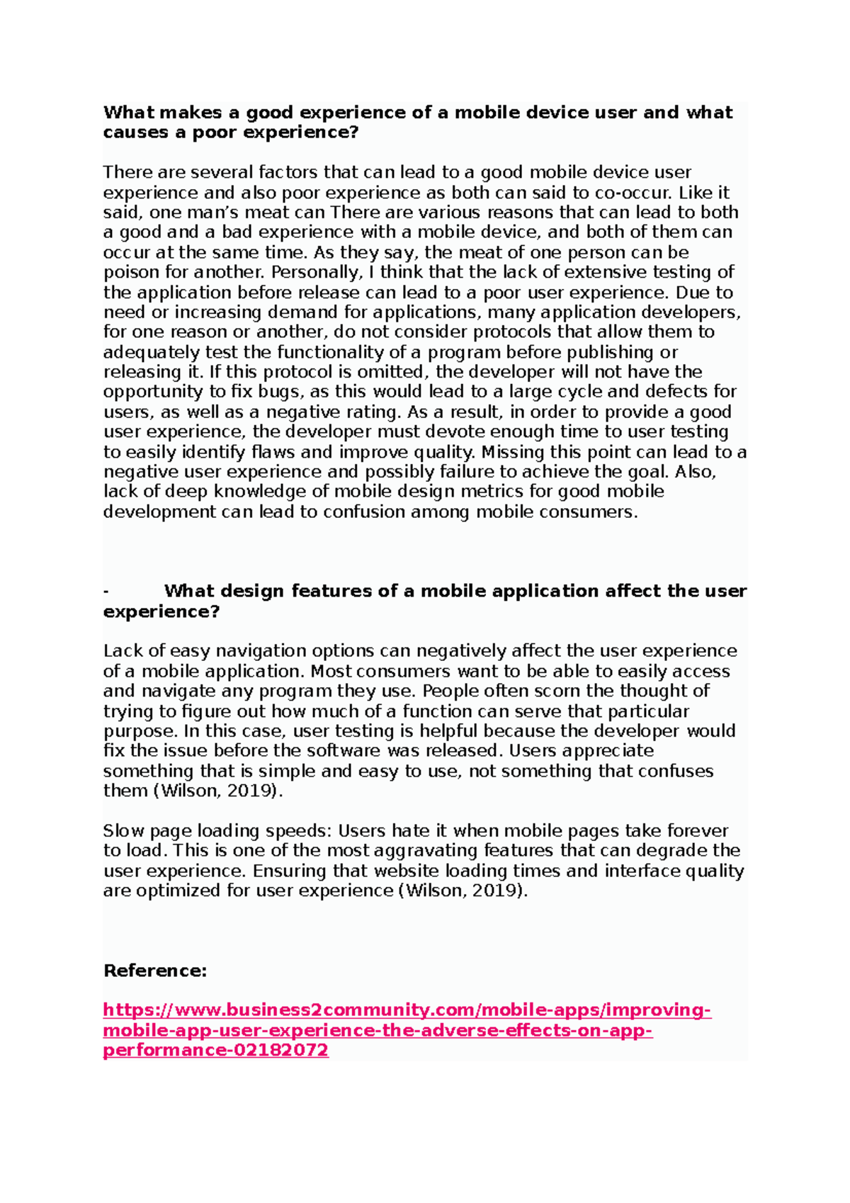 Discussion 8 - What makes a good experience of a mobile device user and ...