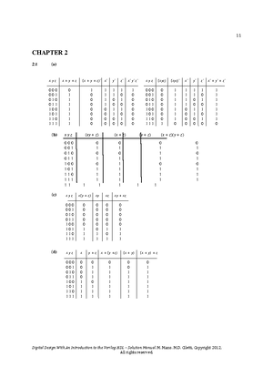 Exercises Solution Chapter 4 - Digital Design With An Introduction to the Verilog HDL – Solution ...