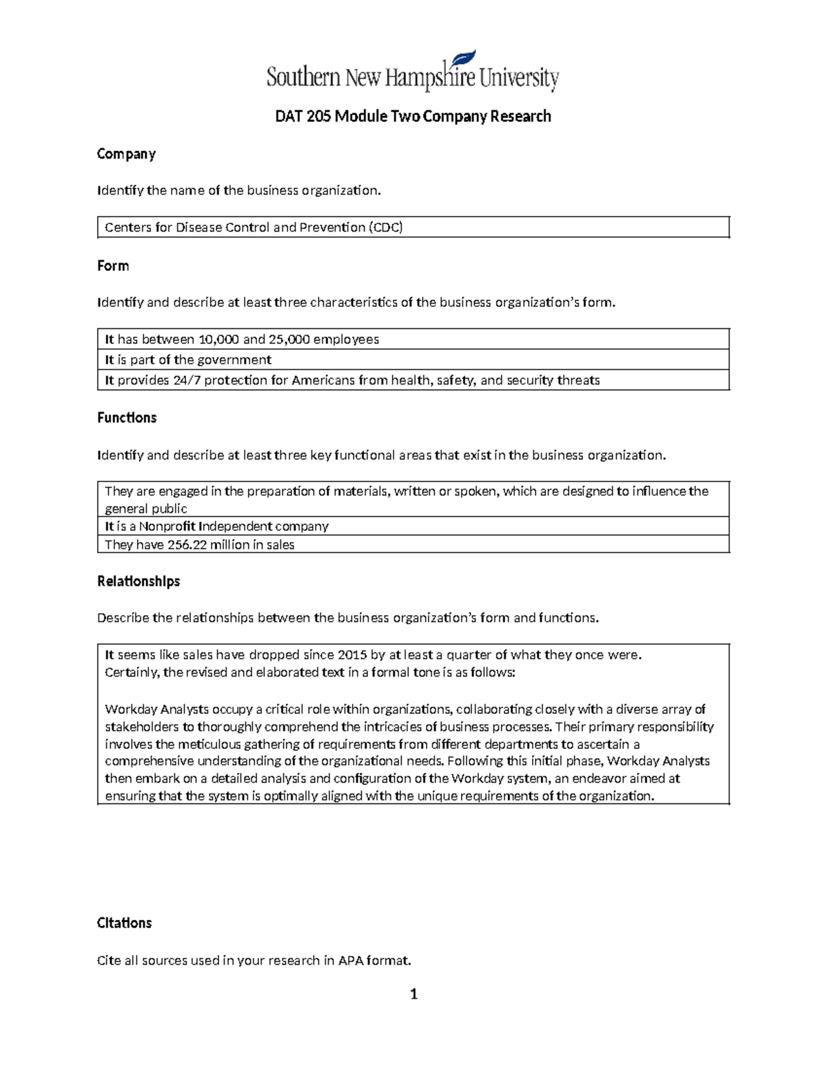 DAT 205 - Module Two Assignment - DAT 205 Module Two Company Research ...