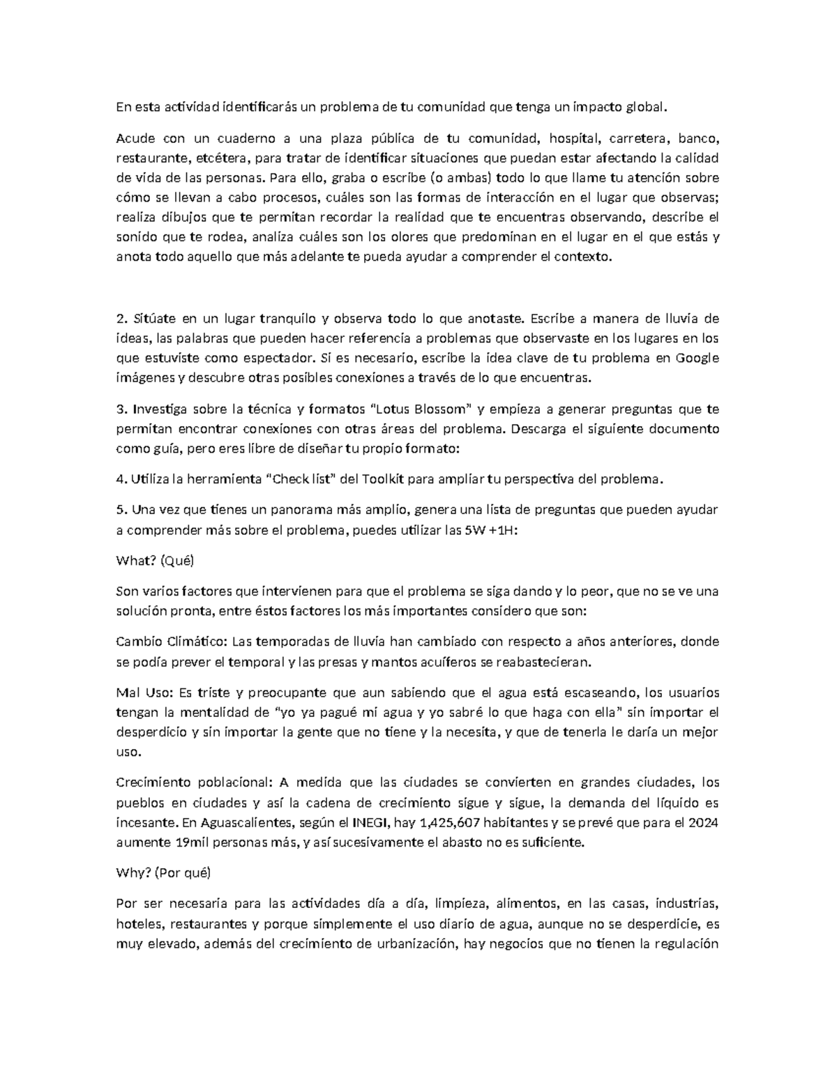 En esta actividad identificarás un problema de tu comunidad que tenga ...