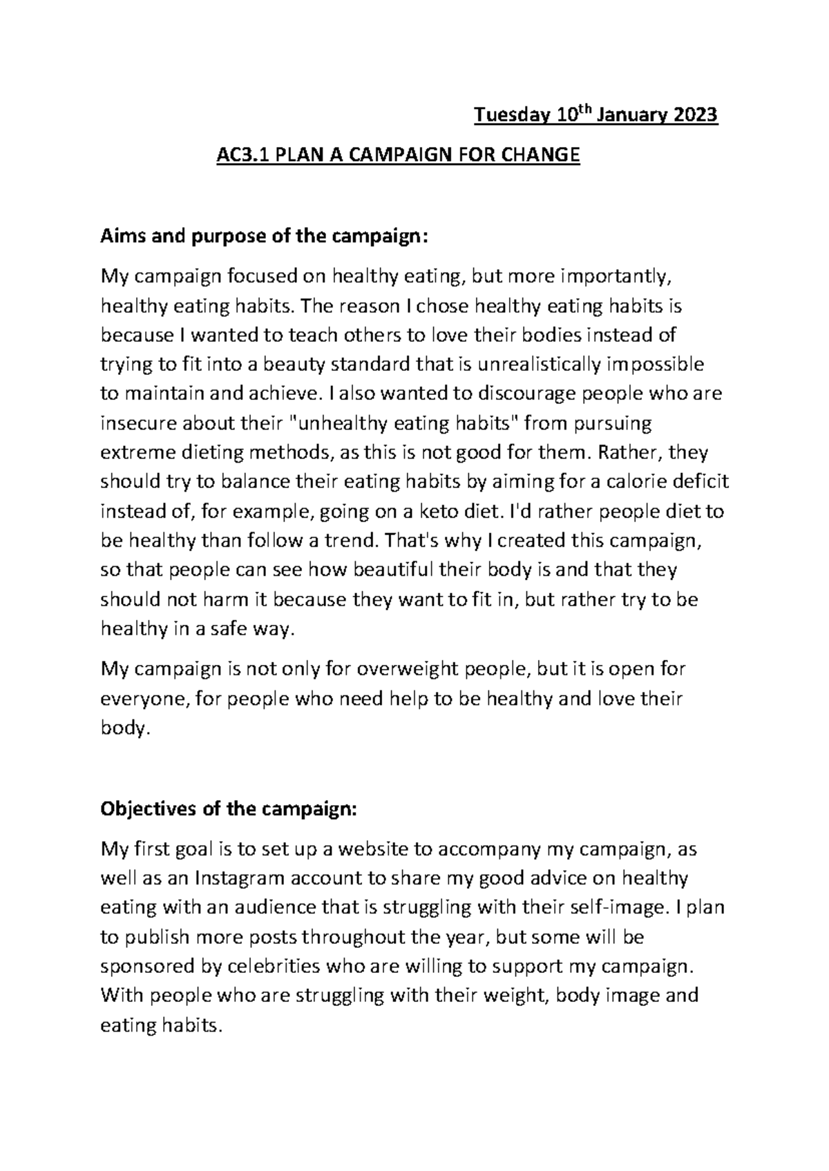 AC3.1 - CRIMINOLOGY UNIT 1 - Tuesday 10th January 2023 AC3 PLAN A ...