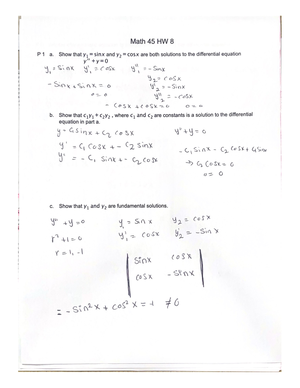Math 45 HW 8 - Great way to get extra practice. - Math 45 HW 7 P1a ...