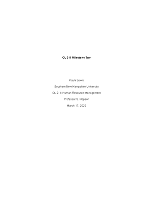 IHP 340 Module Six Worksheet - Kayla Lewis Southern New Hampshire ...