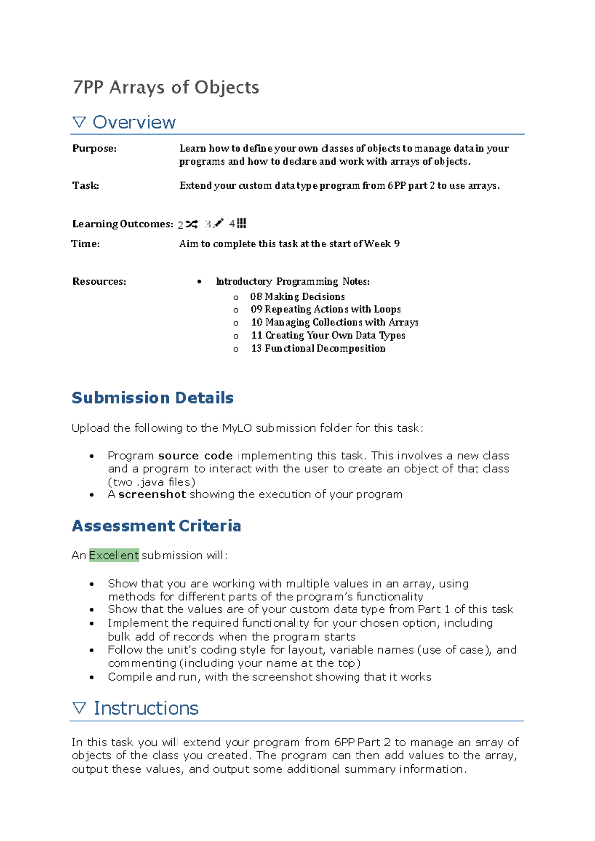 7PP Arrays of Objects - ,nsqbidw - 7PP Arrays of Objects Overview Purpose: Learn how to define ...