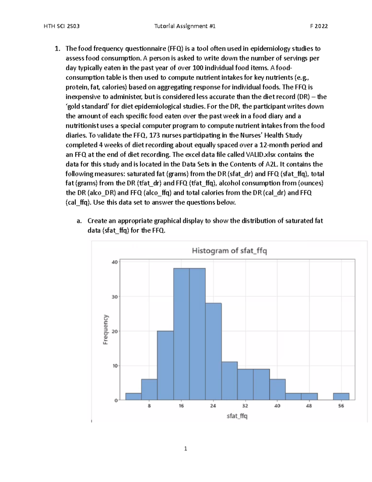 2S03 - tutorial 1 assignment - The food frequency questionnaire (FFQ ...
