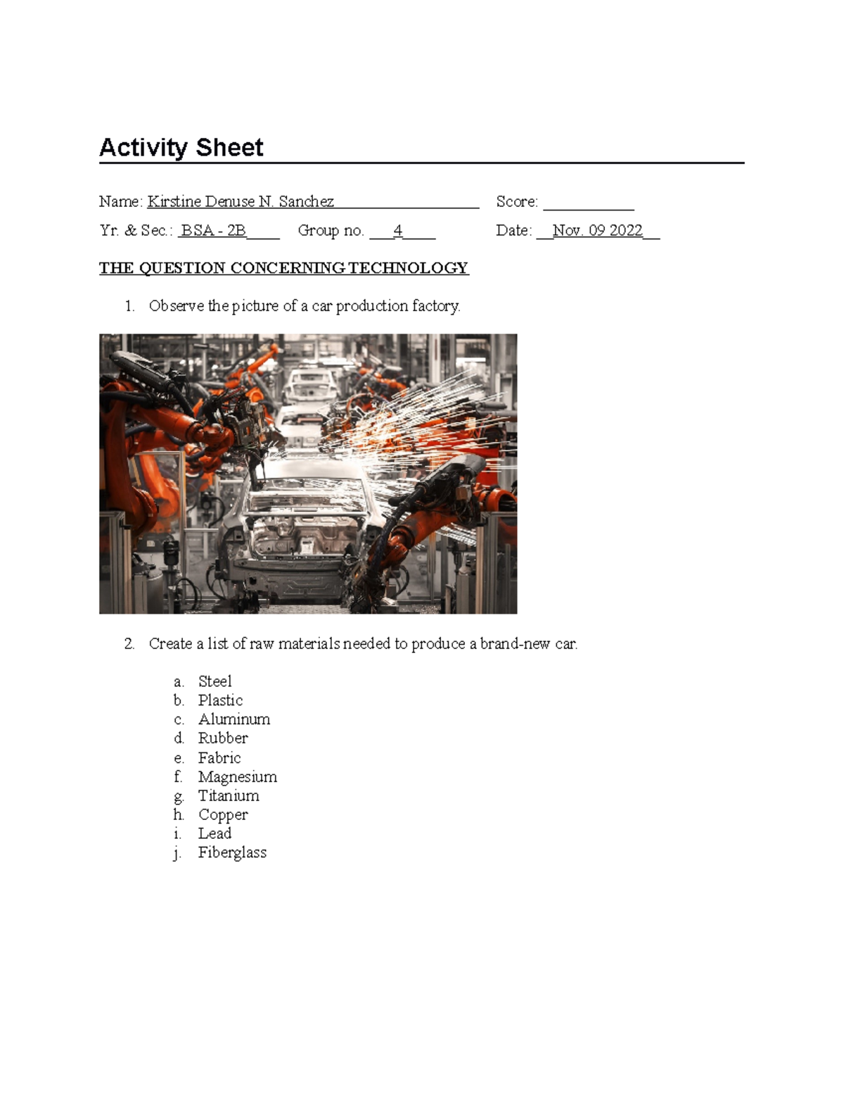 STS Activity Sheet Week 6 - Activity Sheet Name: Kirstine Denuse N ...