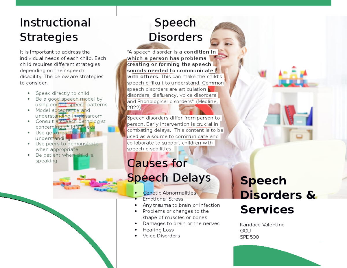 Strategies for Supporting Children with Speech Disabilities - Studocu
