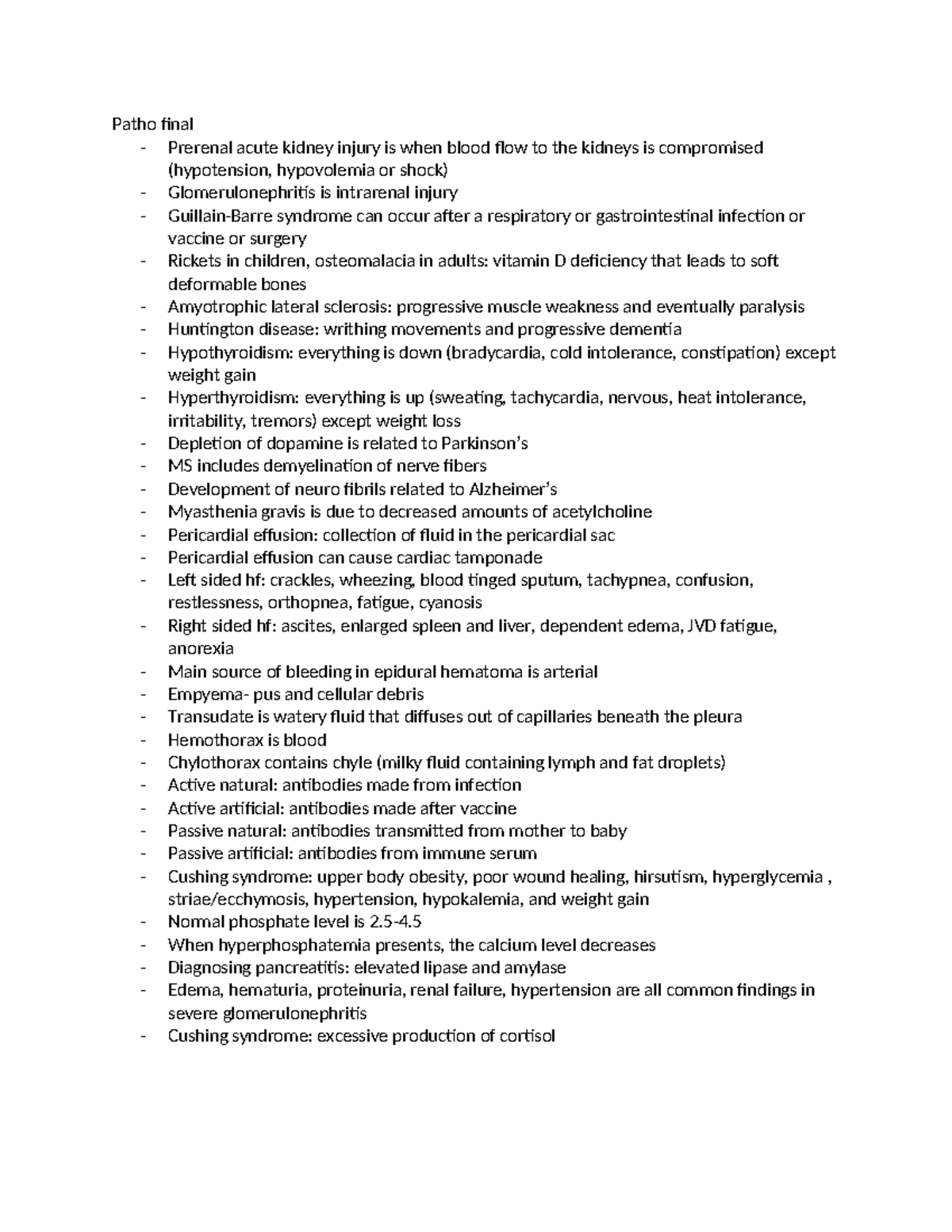 Patho final - When hyperphosphatemia presents, the calcium level ...