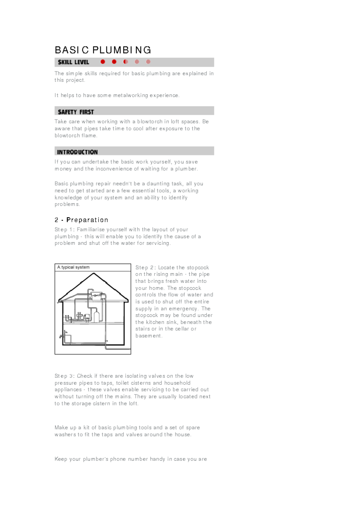 Basic plumbing wood tools - BASIC PLUMBING The simple skills required ...