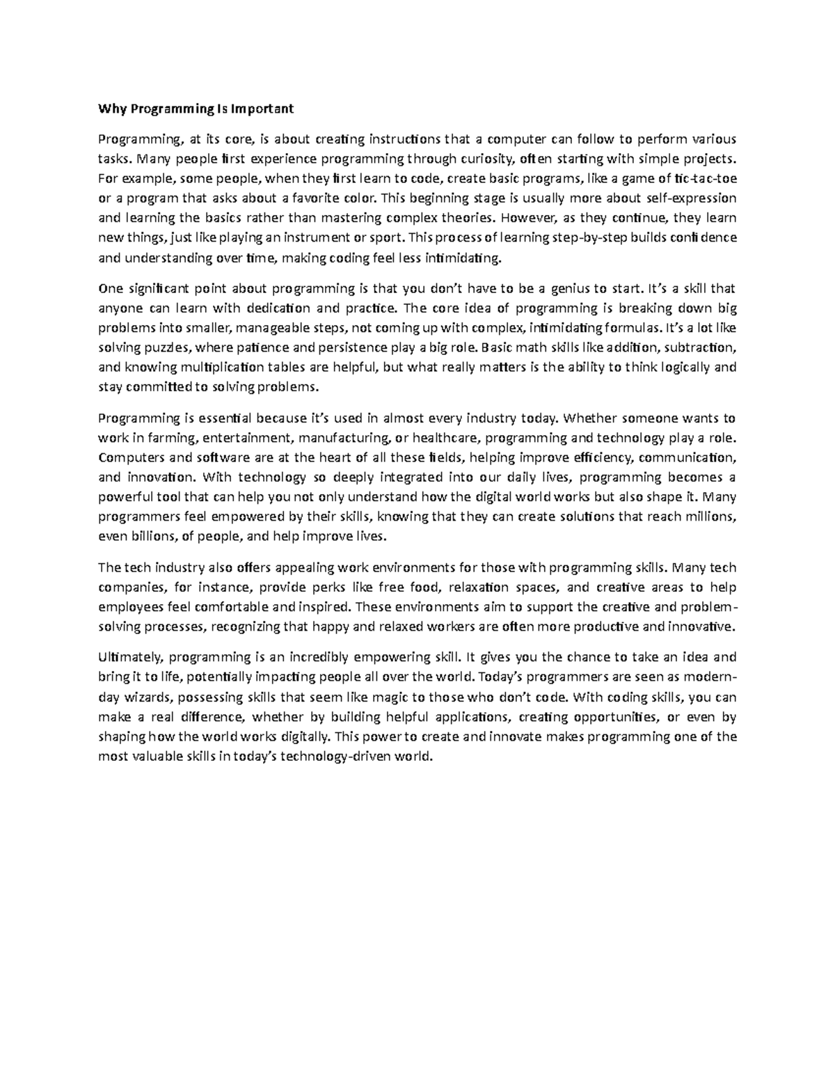 Why Programming Is Important - Why Programming Is Important Programming ...