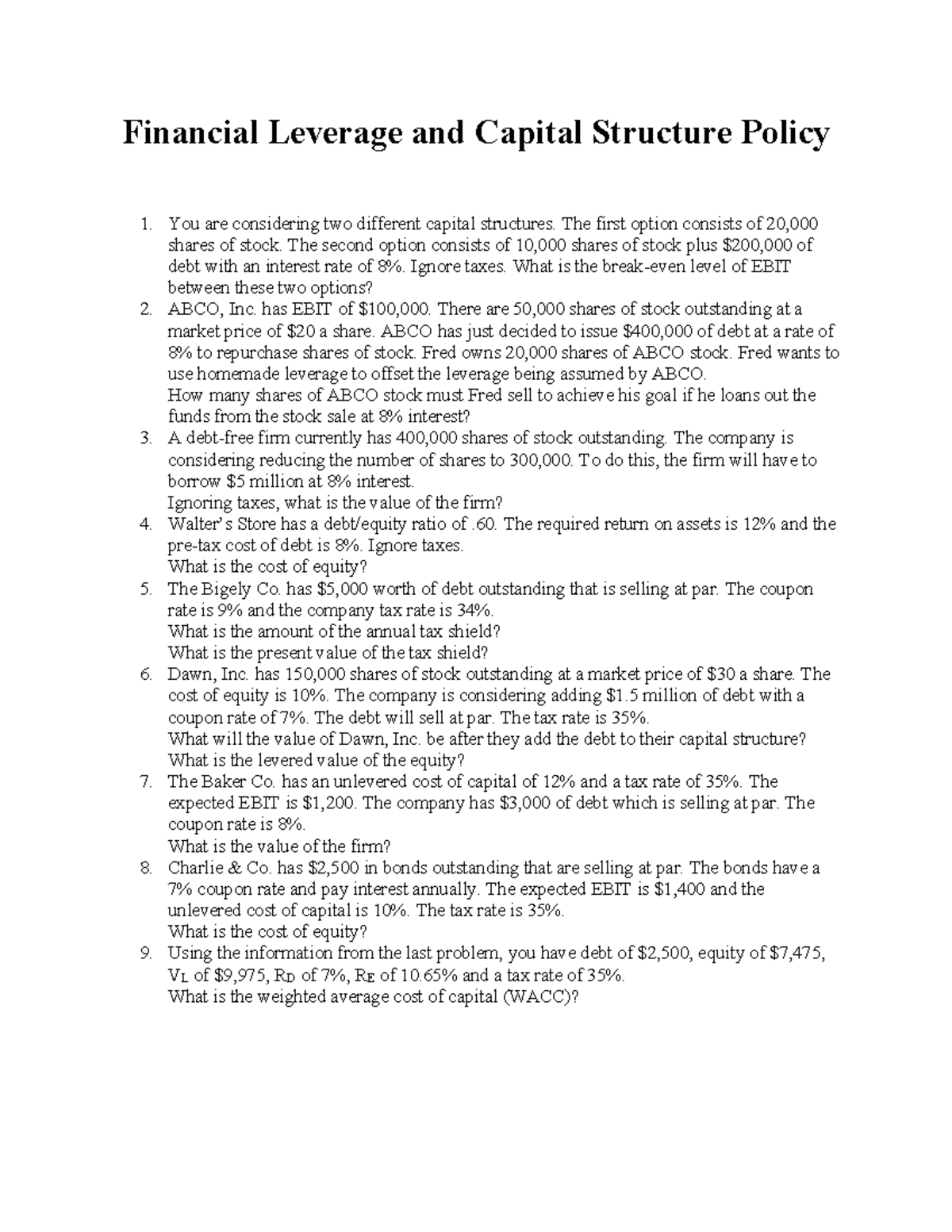 Financial Leverage and Capital Structure Policy 9.51.52 PM - Financial ...